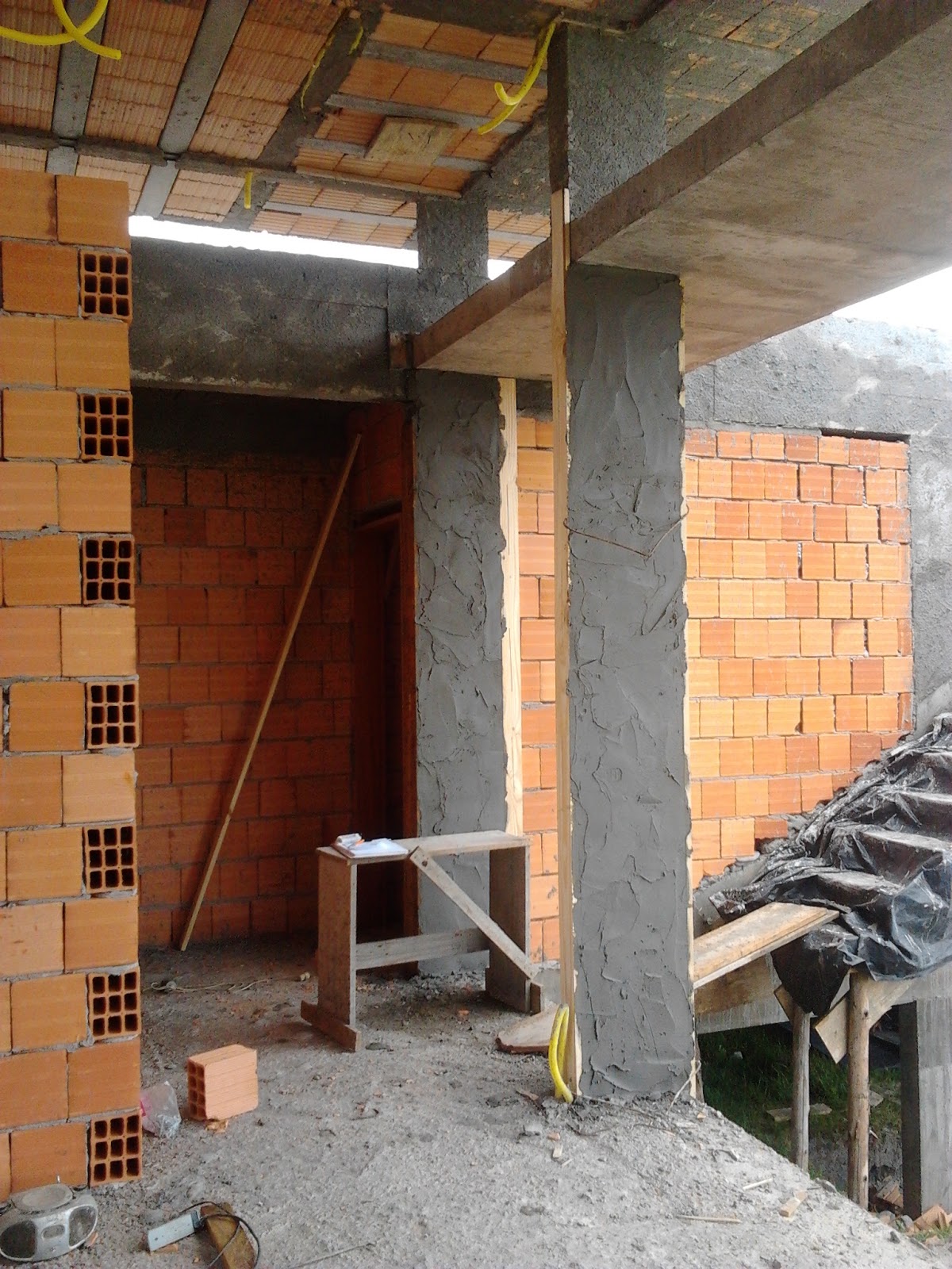 casa restinga: 20 de maio - reboco externo, chapisco marquise ...