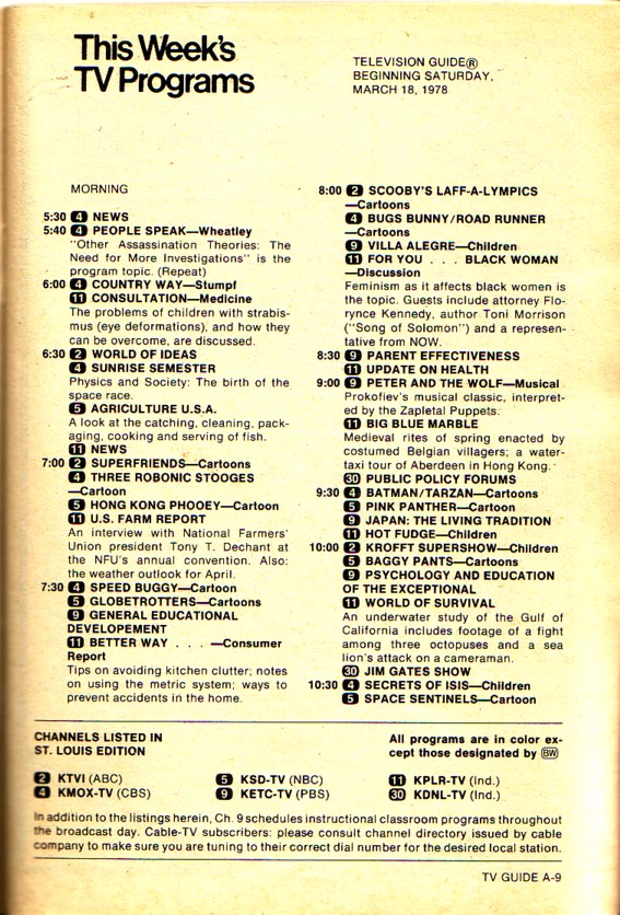 Garage Sale Finds: What was on TV March 18th through 24th, 1978