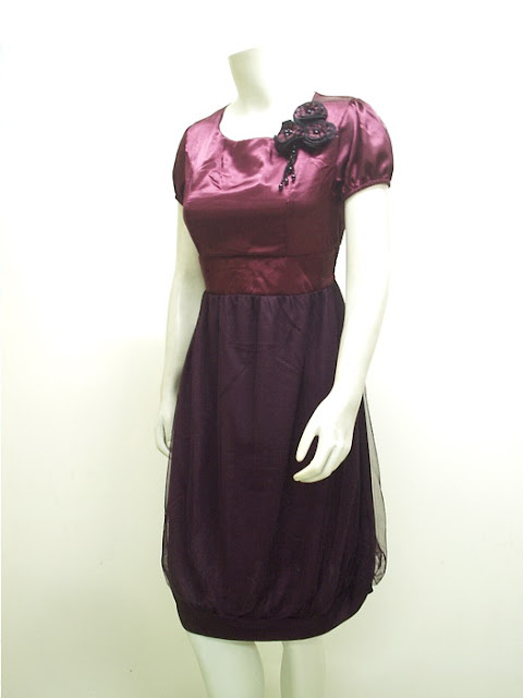 Simple Girly Style Gaun Pesta Satin-Tille Import | LC-3601-UgA ~ Gaun Pesta