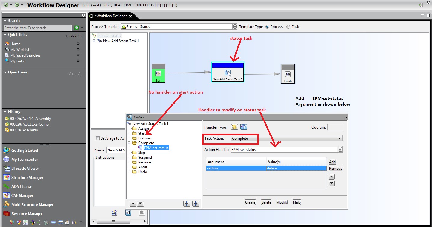 Teamcenter Open Gate: WorkFlow Creation :Release Object / Remove Status