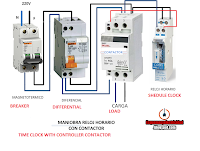 Electrical diagrams: TIME CLOCK WITH COTROLLER CONTACTOR MANIOBRA RELOJ ...