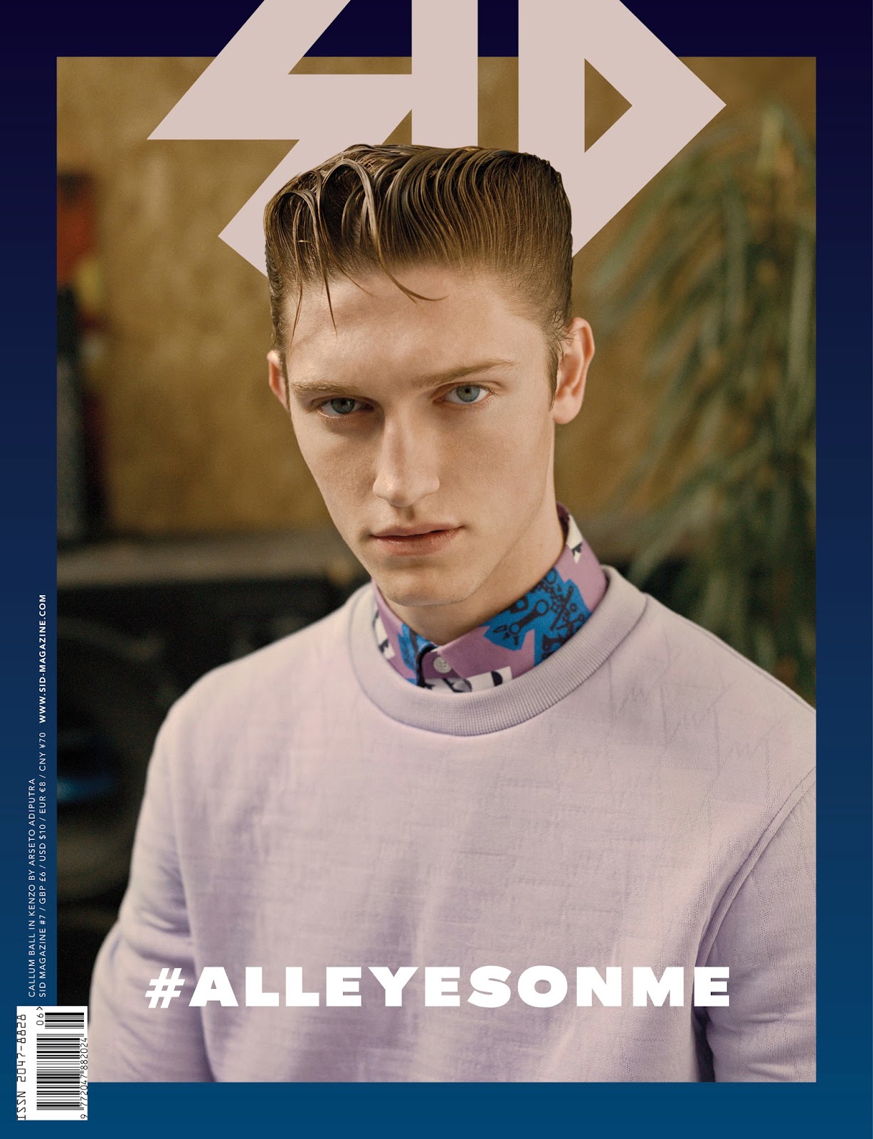 d1 Model Management: Callum Ball on the front cover of Sid Magazine