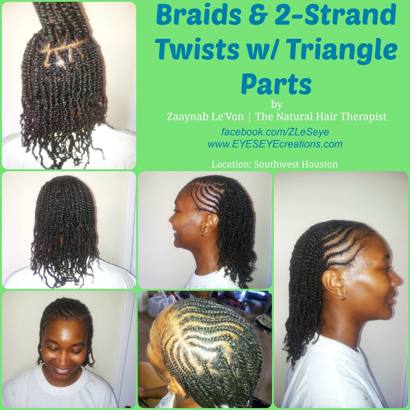 BRAIDS & 2-STRAND TWISTS w/ TRIANGLE PARTS | Tremaine - EYESEYE creations
