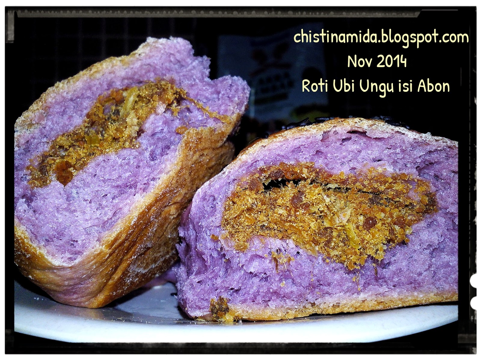 Christina's Note: Roti Ubi Ungu Isi Abon Sapi