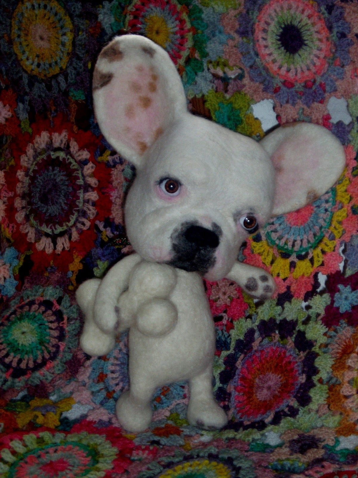 Nicola's Needle Felted Dogs: Charles , a Needle Felted French Bull Dog