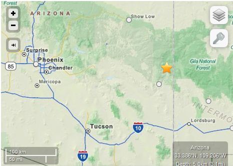 Arizona Geology: Earthquake swarm continues north of Morenci