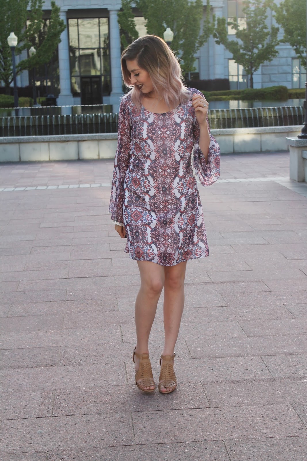 Spring Shift Dress - Arrows & Apricots