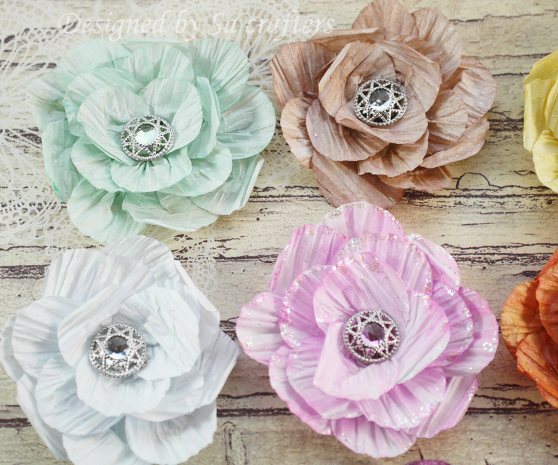SaCrafters: Twisted paper cord flowers