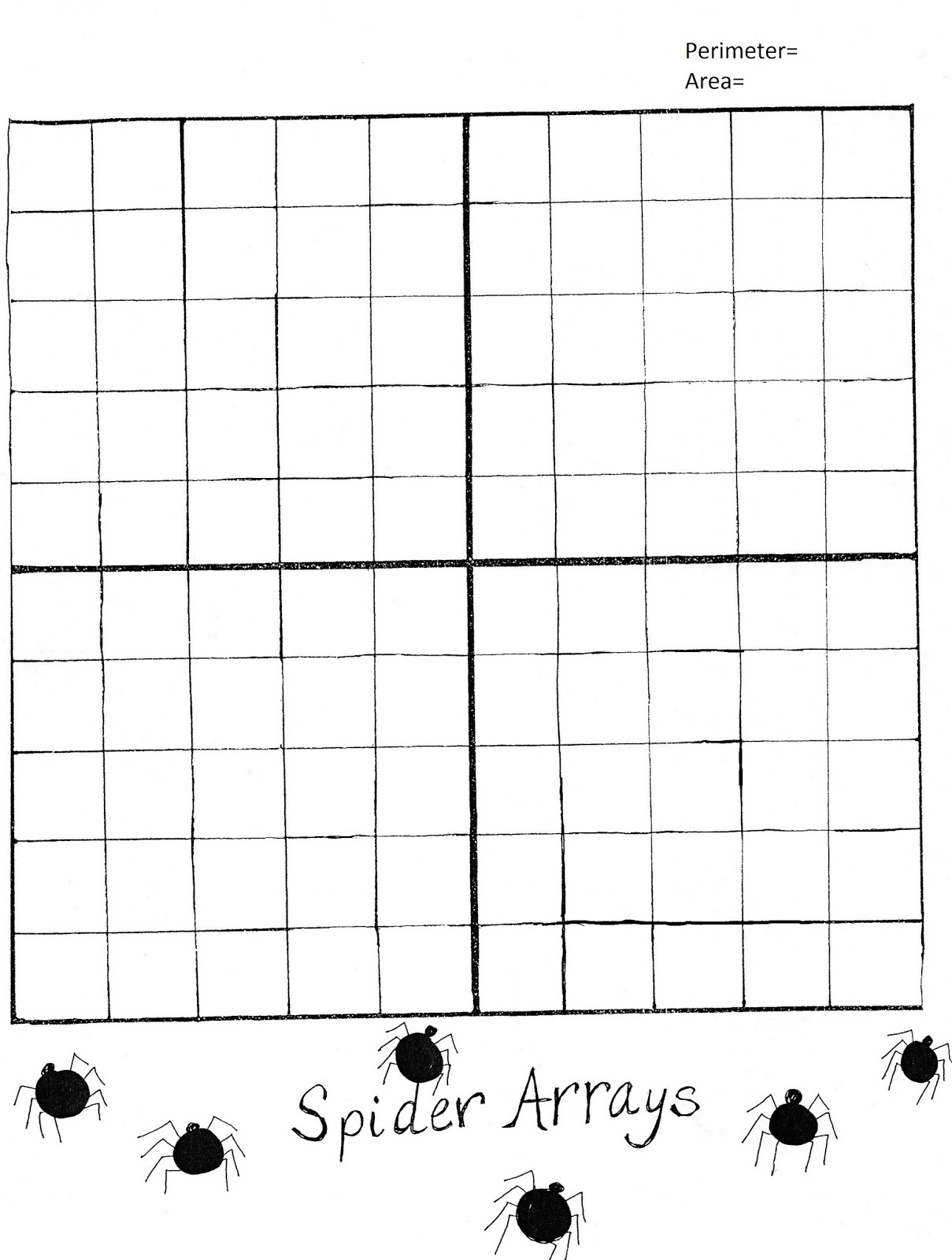 Ima Retired Teacher: Spider Math Grid and Spiders to Teach Perimeter ...