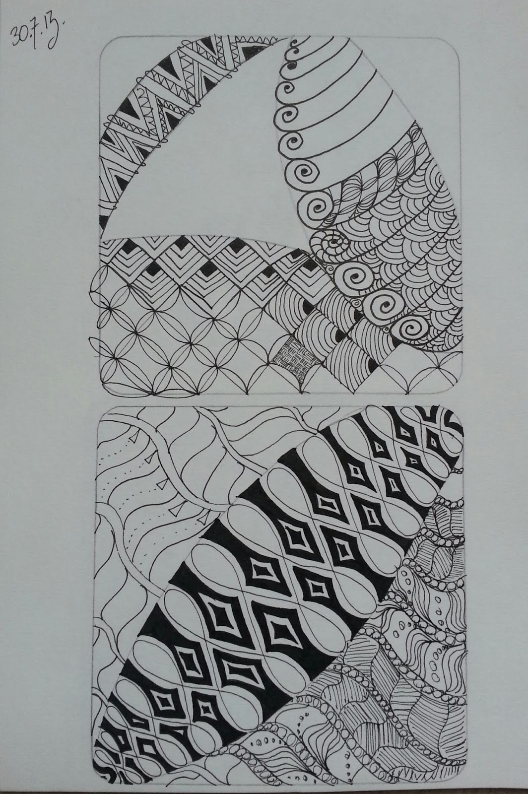 Machine Knitting and Zentangle Love: July 2013