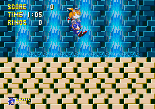 Sonic 3 Unlocked: Hydrocity Zone intro area: the pool