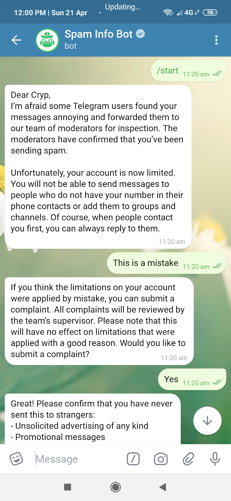 Cara Memulihkan Account Telegram yang di banned #400 USER BANNED IN ...