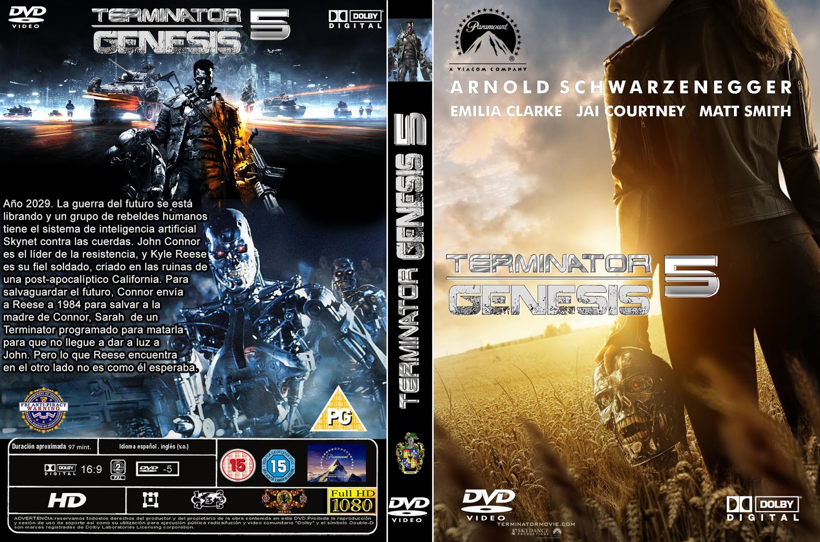 Caratulas y etiquetas: Terminator 5: Génesis