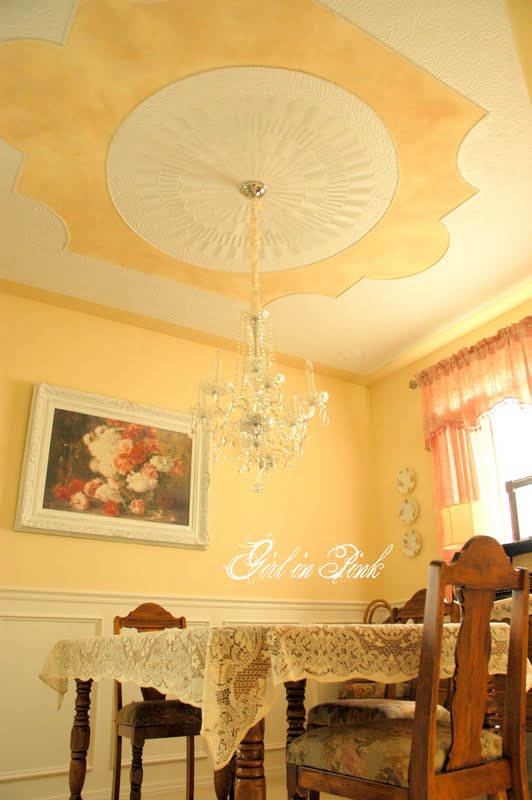Girl in Pink: Wedding Cake Dining Room Ceiling