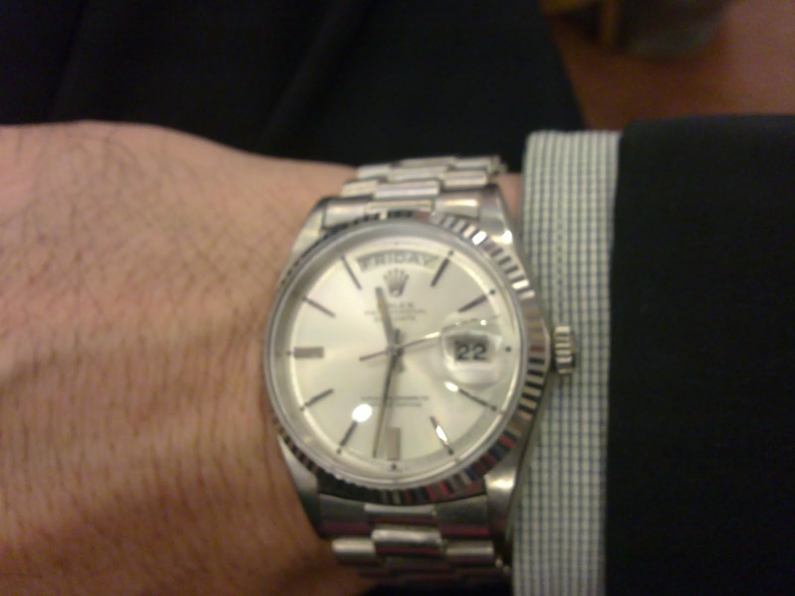 koleksijampecks: Jam Rolex 1803, Solid White Gold King Day Date Watch
