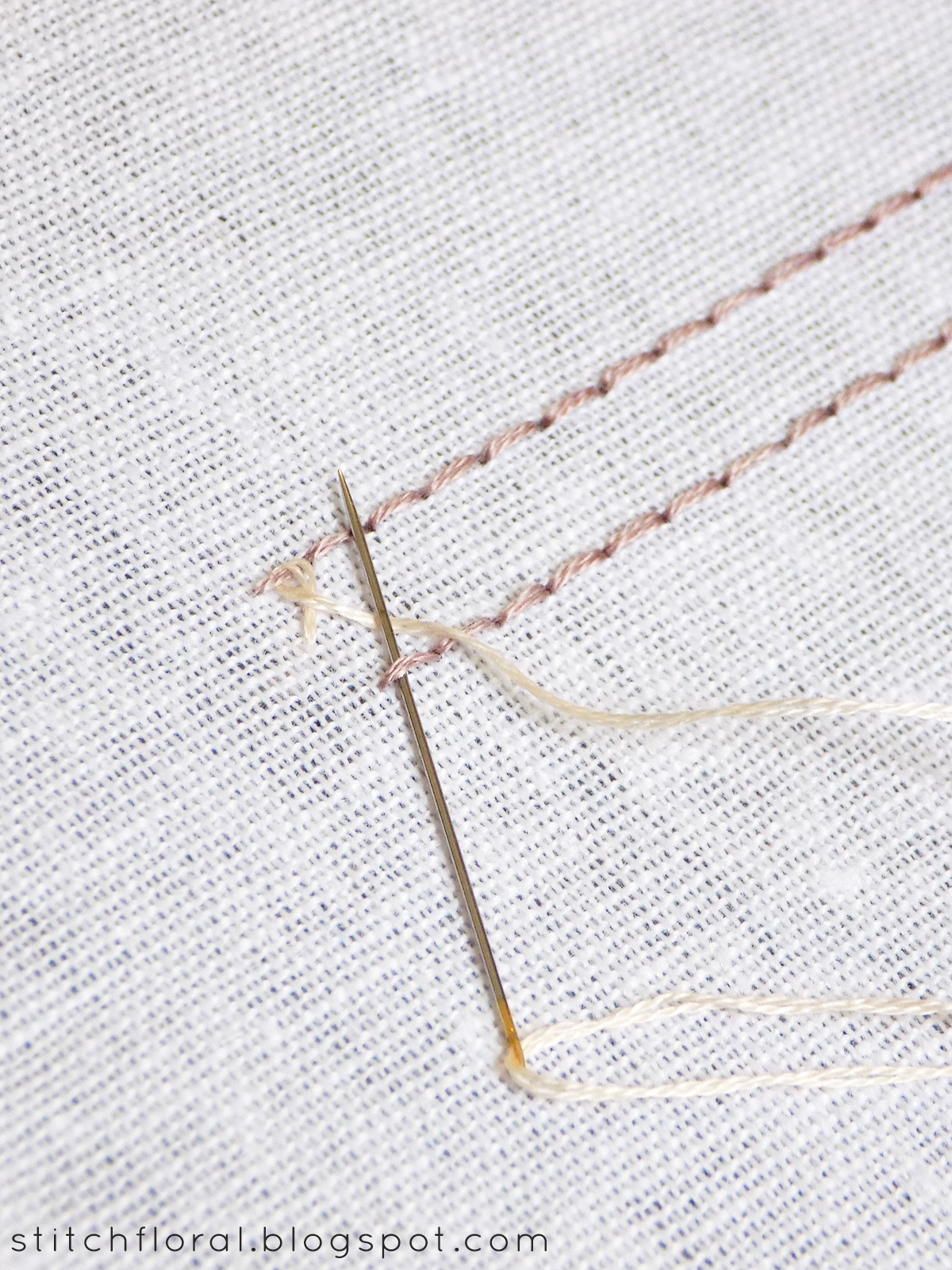 How to work interlaced back stitch - Stitch Floral