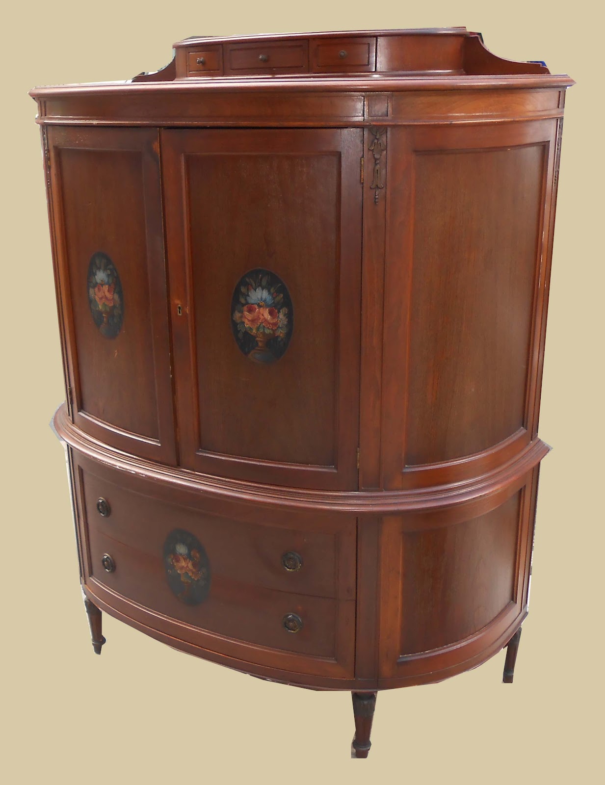 Uhuru Furniture & Collectibles: 1930s Walnut Curved Front Chest- SOLD