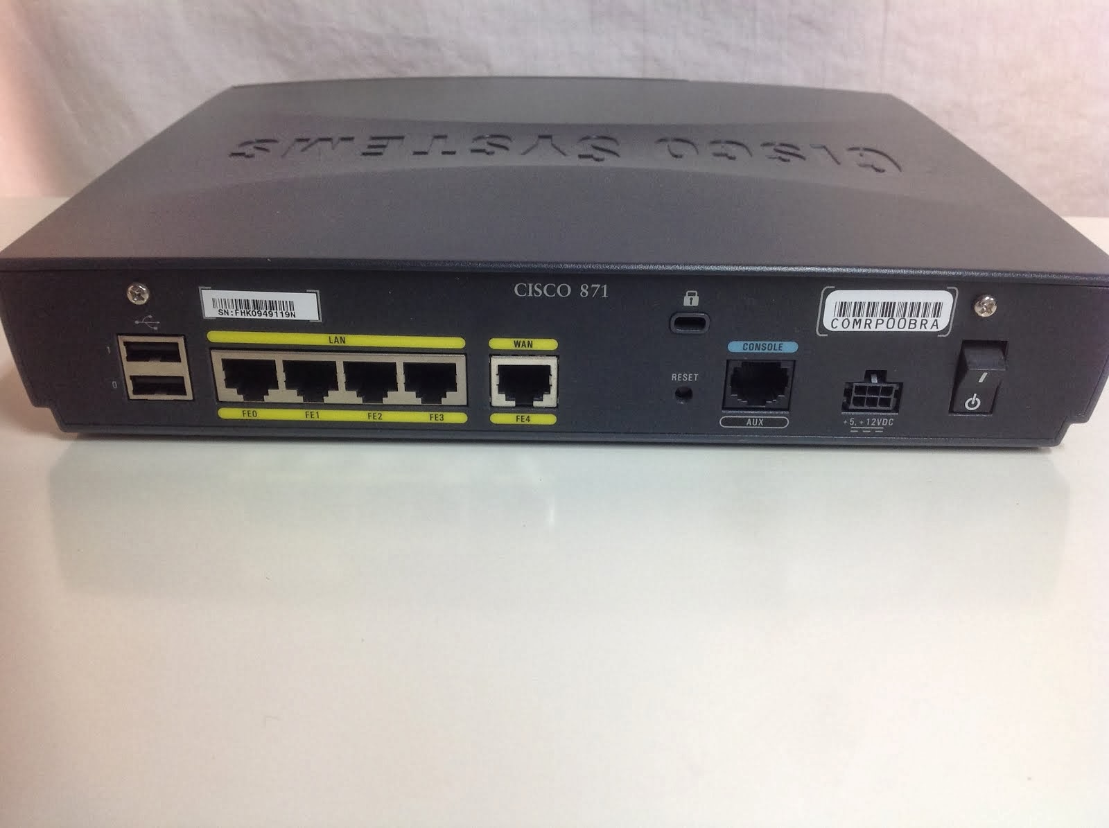 Network Advisor: Cisco 871 - rearview