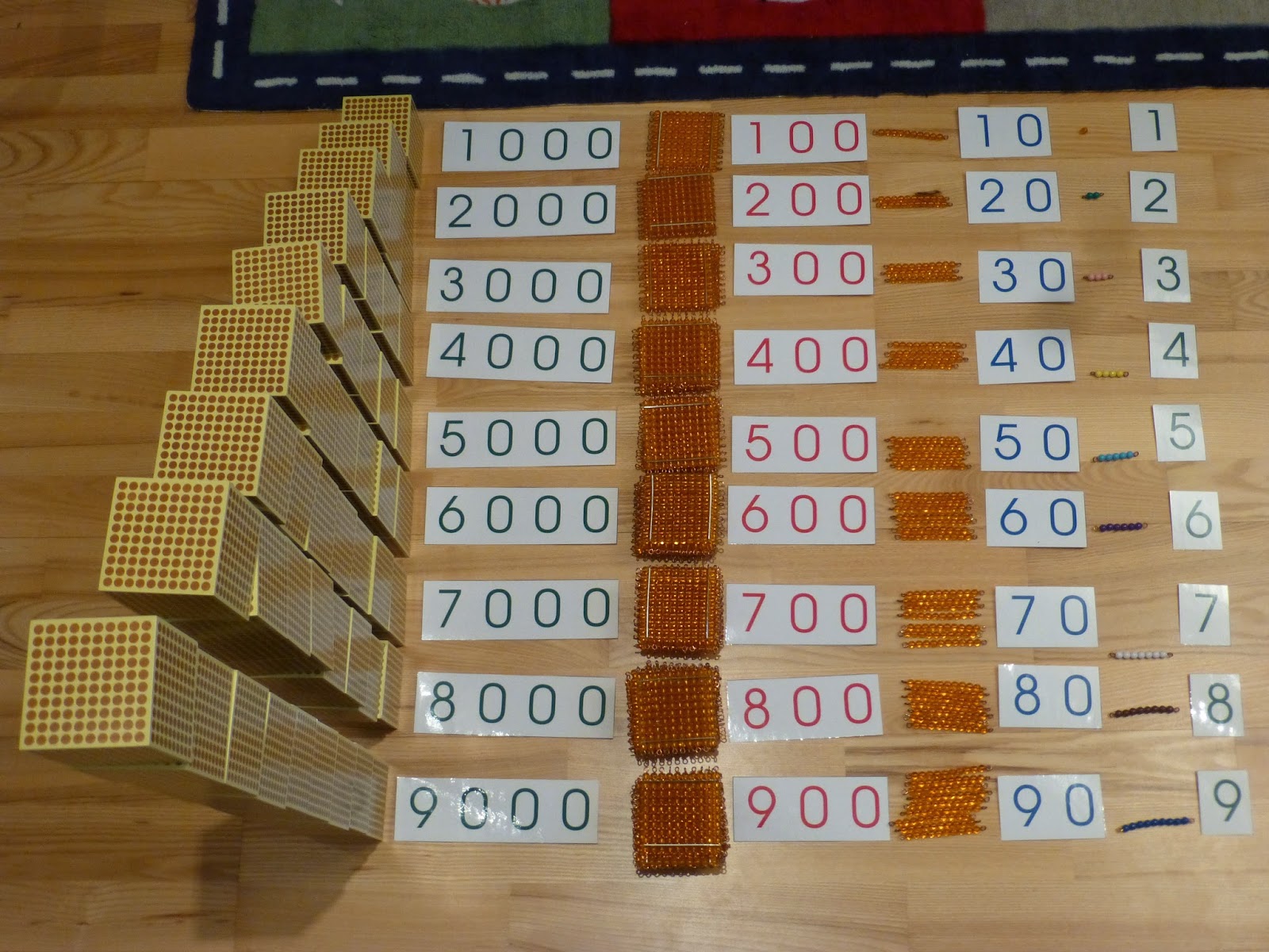 Family FECS: Montessori Activity: The 45 Layout – Beads & Large Numbers ...