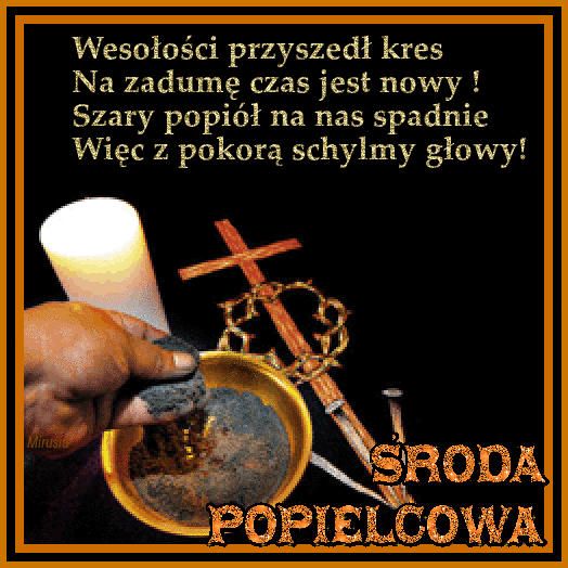 Religijne animowane obrazki : ŚRODA POPIELCOWA