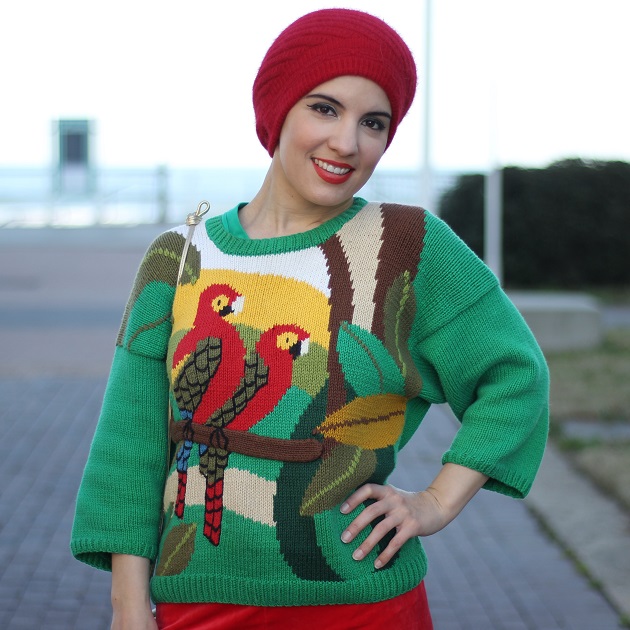 Libertad Green: Green Parrot Sweater