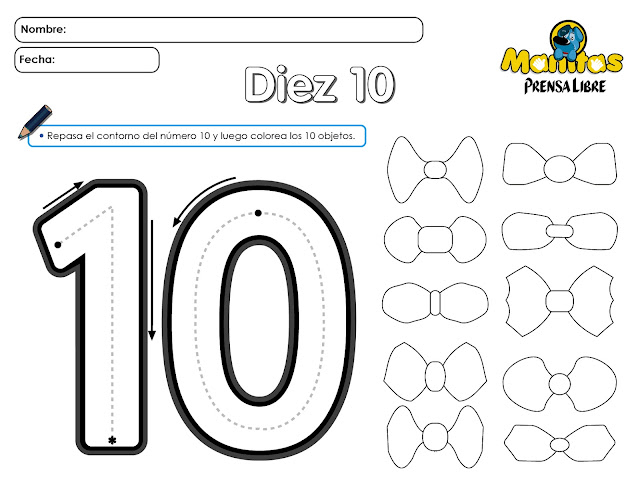 Trabajando en Educación Infantil: 10 fichas del número 10