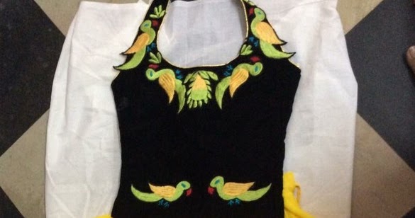 Yellow Lehenga Thread Work Blouse - Indian Dresses