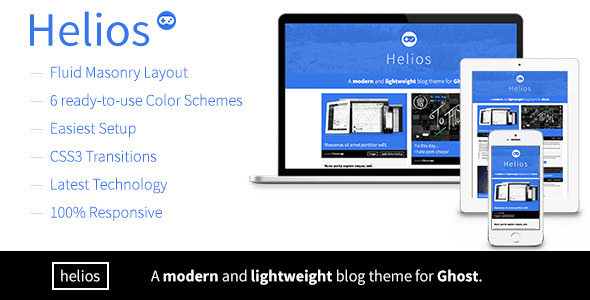 Helios | Modern Responsive Theme for Ghost - Download New Themes