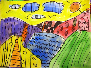 * Curled Ribbon *: Line Design Landscapes, Inspired by Van Gogh!