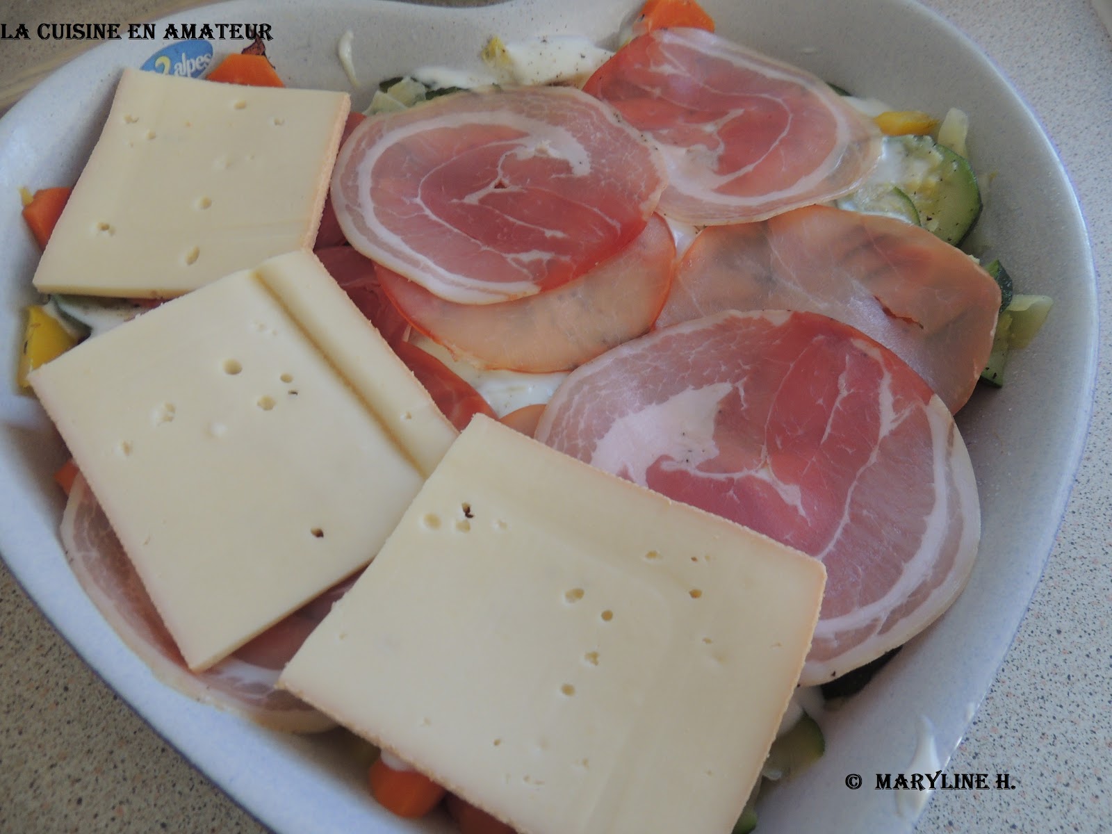 La cuisine en amateur de Maryline: Gratin de légumes, coppa et raclette