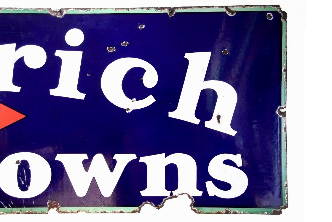 PATINA ANTIK: GOODRICH SILVERTOWNS PORCELAIN ENAMEL SIGN