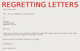 regretting letters ~ samples business letters