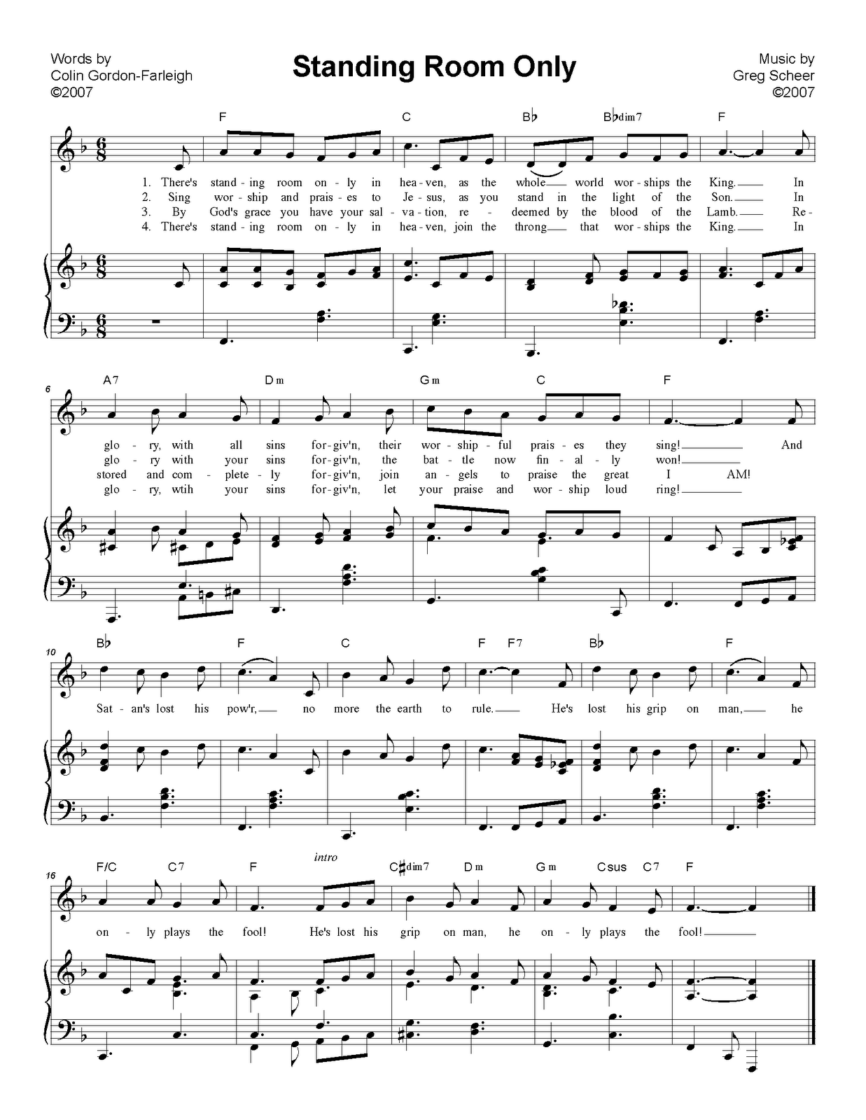 Share My Journey: Gospel Hymn: 'Standing Room Only'