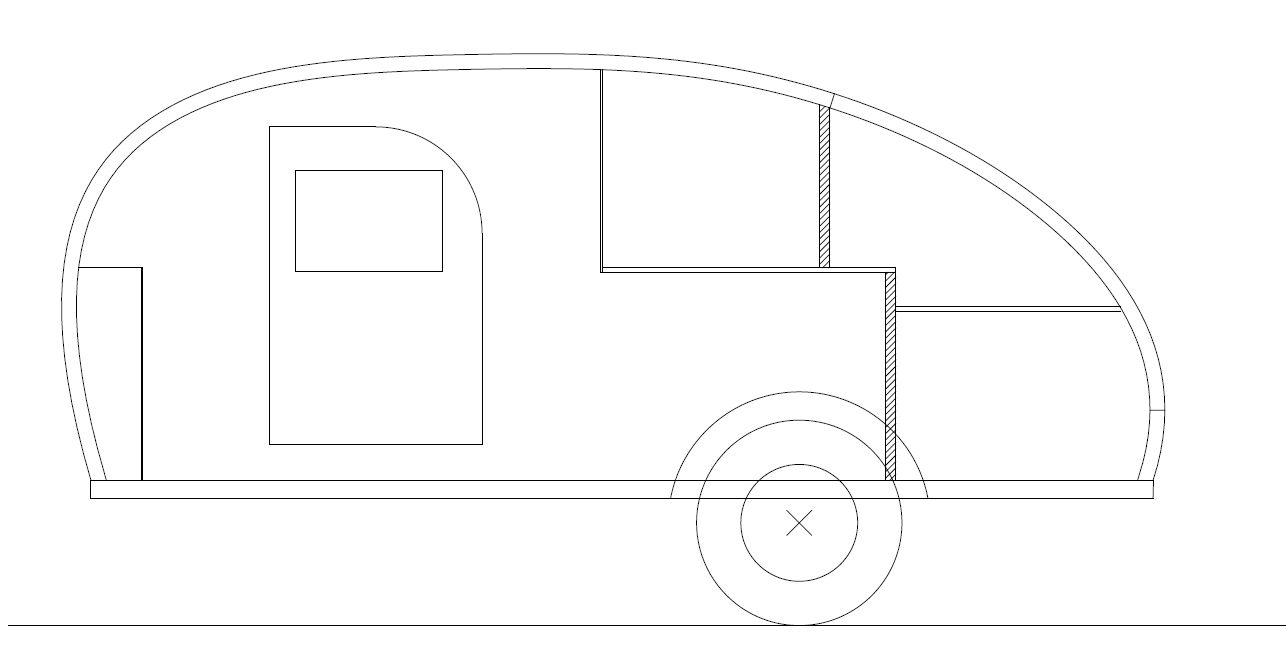 A Teardrop trailer for Gary and Rose: Side profile