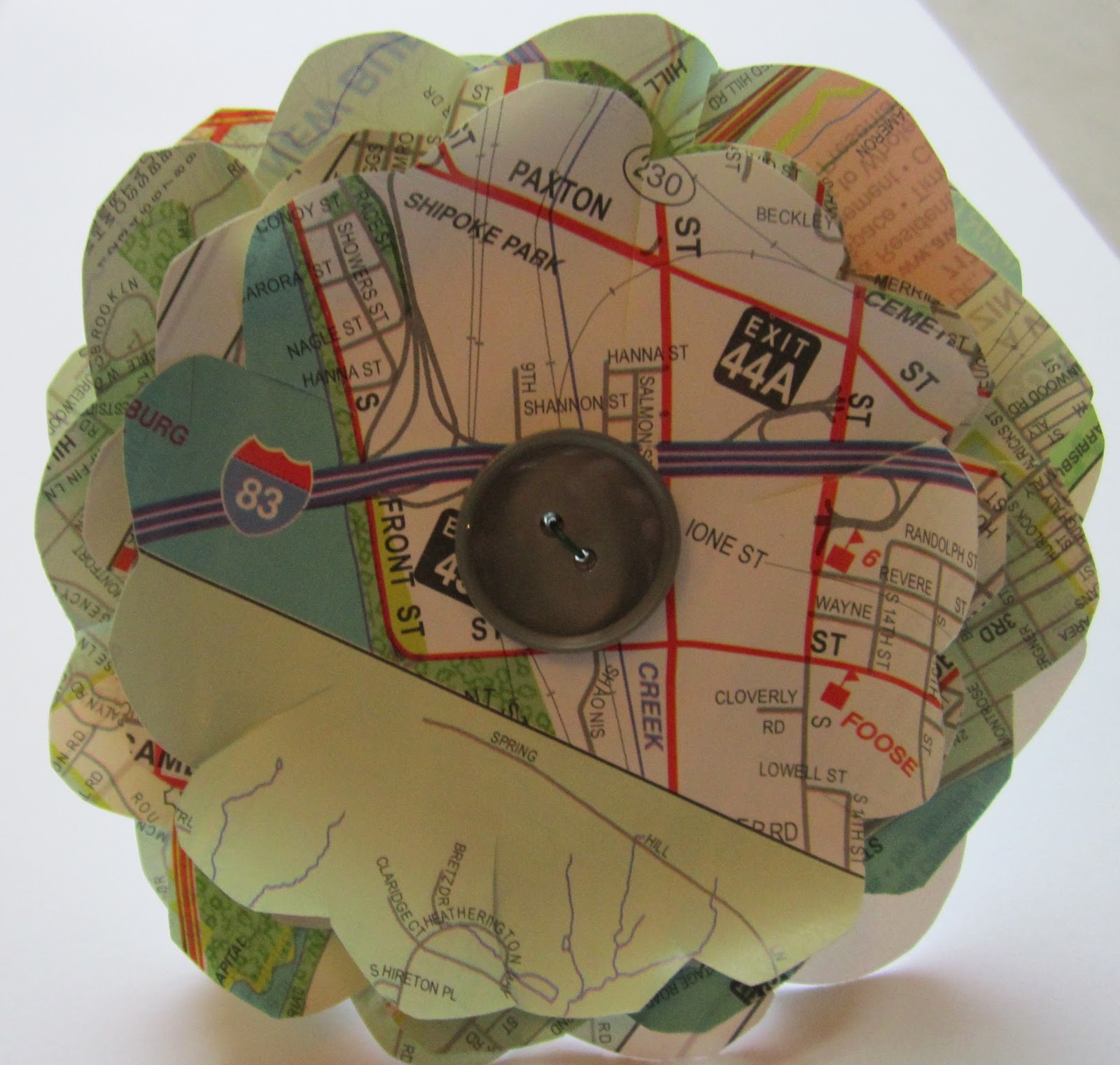 B.B. Bellezza Handcrafted Jewelry: Map Week Day 2: Map Flower Tutorial