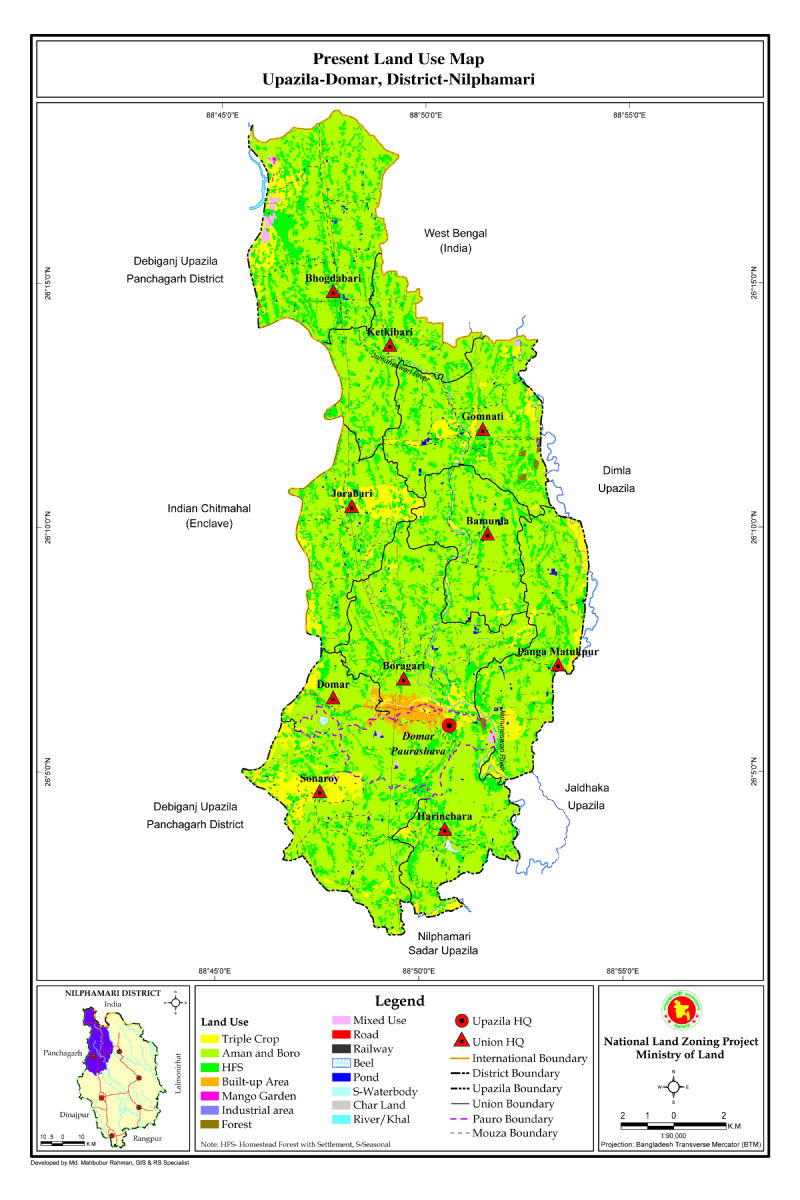 Mouza & Land Use Maps of Domar Upazila, Nilphamari, Bangladesh ...