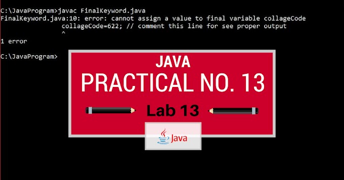 Java 13 Write A Program In Java To Demonstrate The Use Of final Keyword In The Field 
