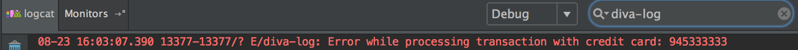 The Deadline: DIVA Android - 1.Insecure Logging
