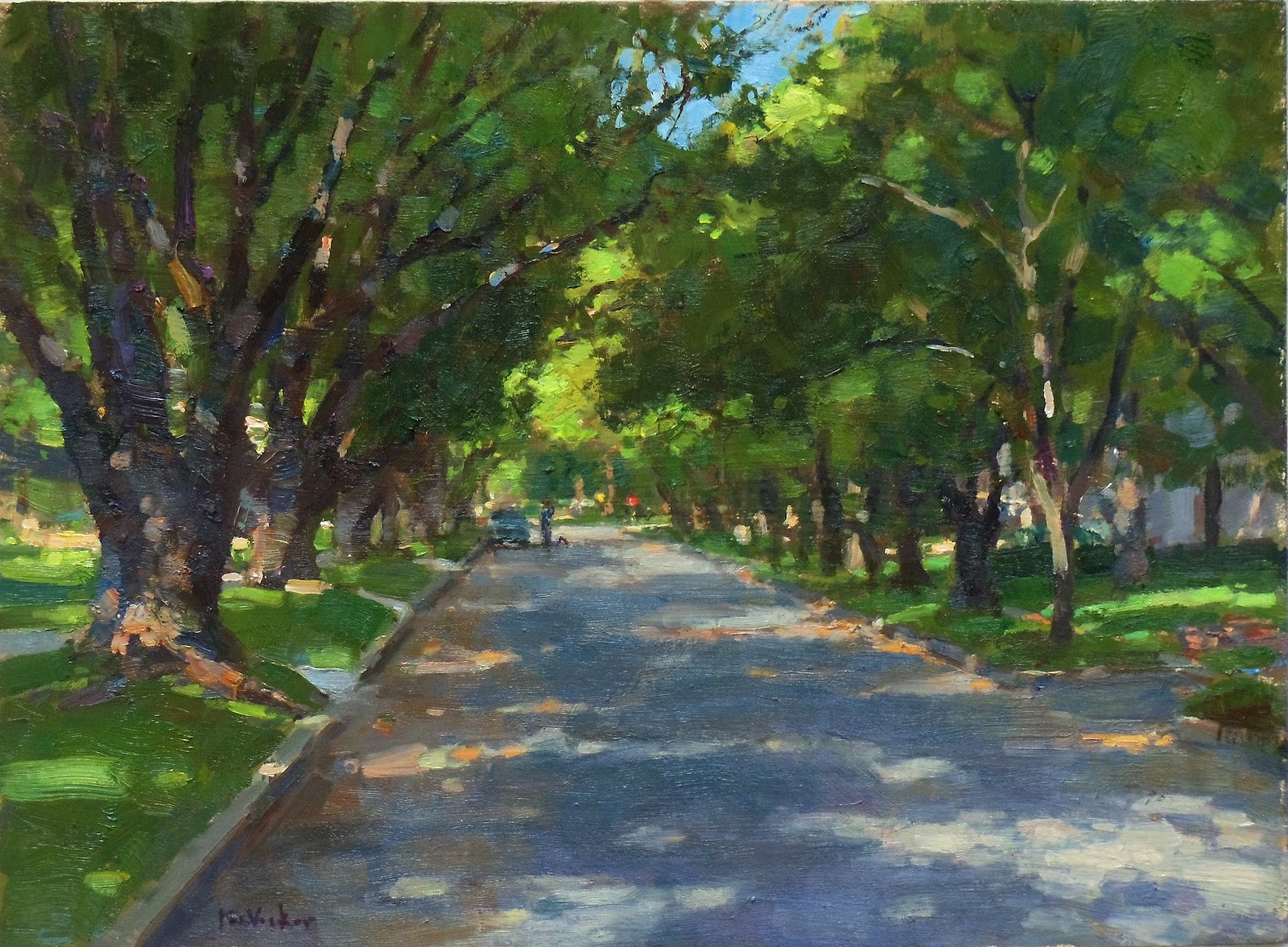 Jim McVicker - street+shade.JPG (1600×1176) | Oil painting landscape ...
