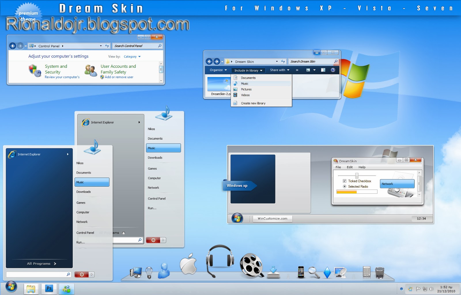 Menganti tampilan dan tema windows XP ke windows vista atau 7