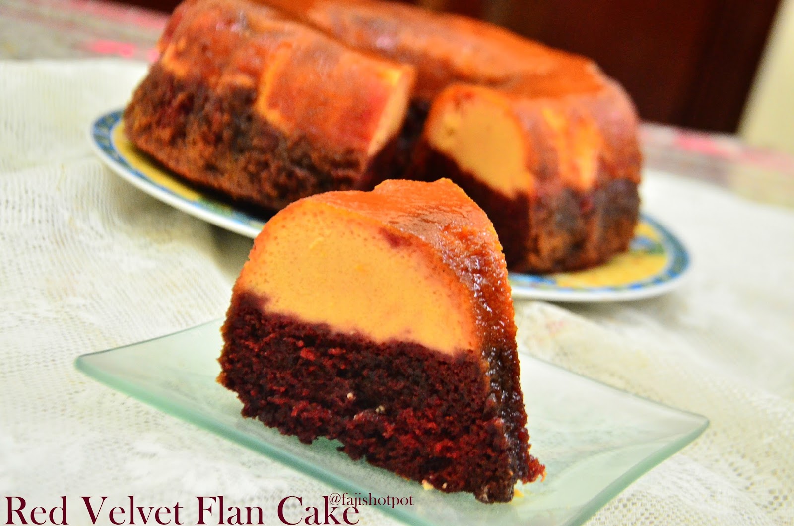 Fajis Hot Pot Red Velvet Flan Cake