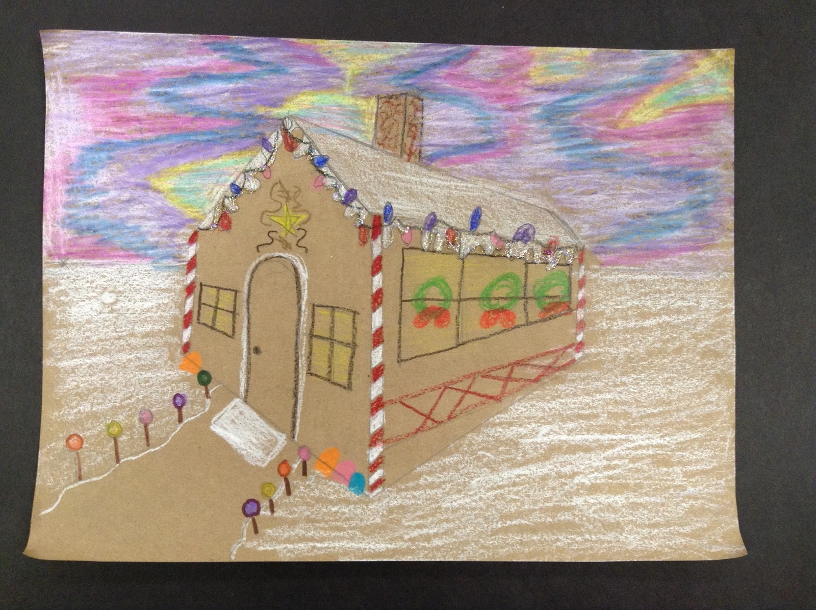 Drip, Drip, Splatter Splash: 2 Point Perspective Gingerbread Houses