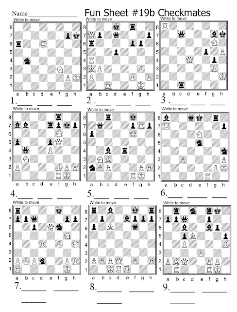 Salem Hills Chess: Solutions to Last Worksheet