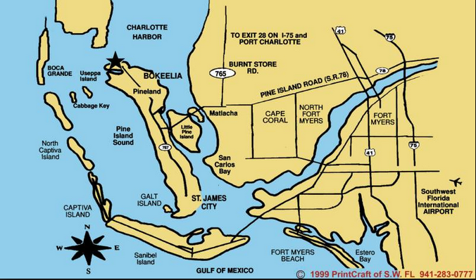 Map Of Florida Showing Pine Island - United States Map