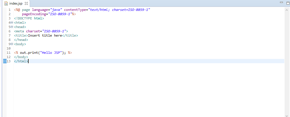 Create First JSP Program using Eclipse IDE and Tomcat Server