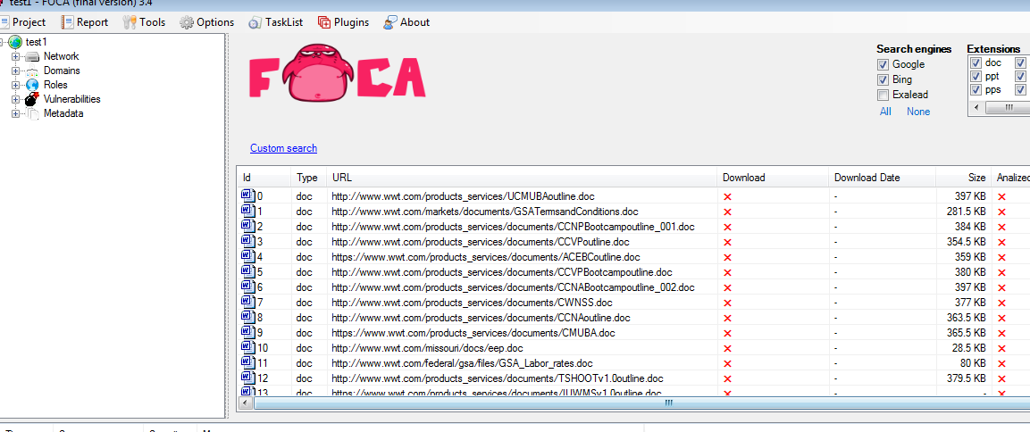 MELIORATE: FOCA : Extracting website Meta data