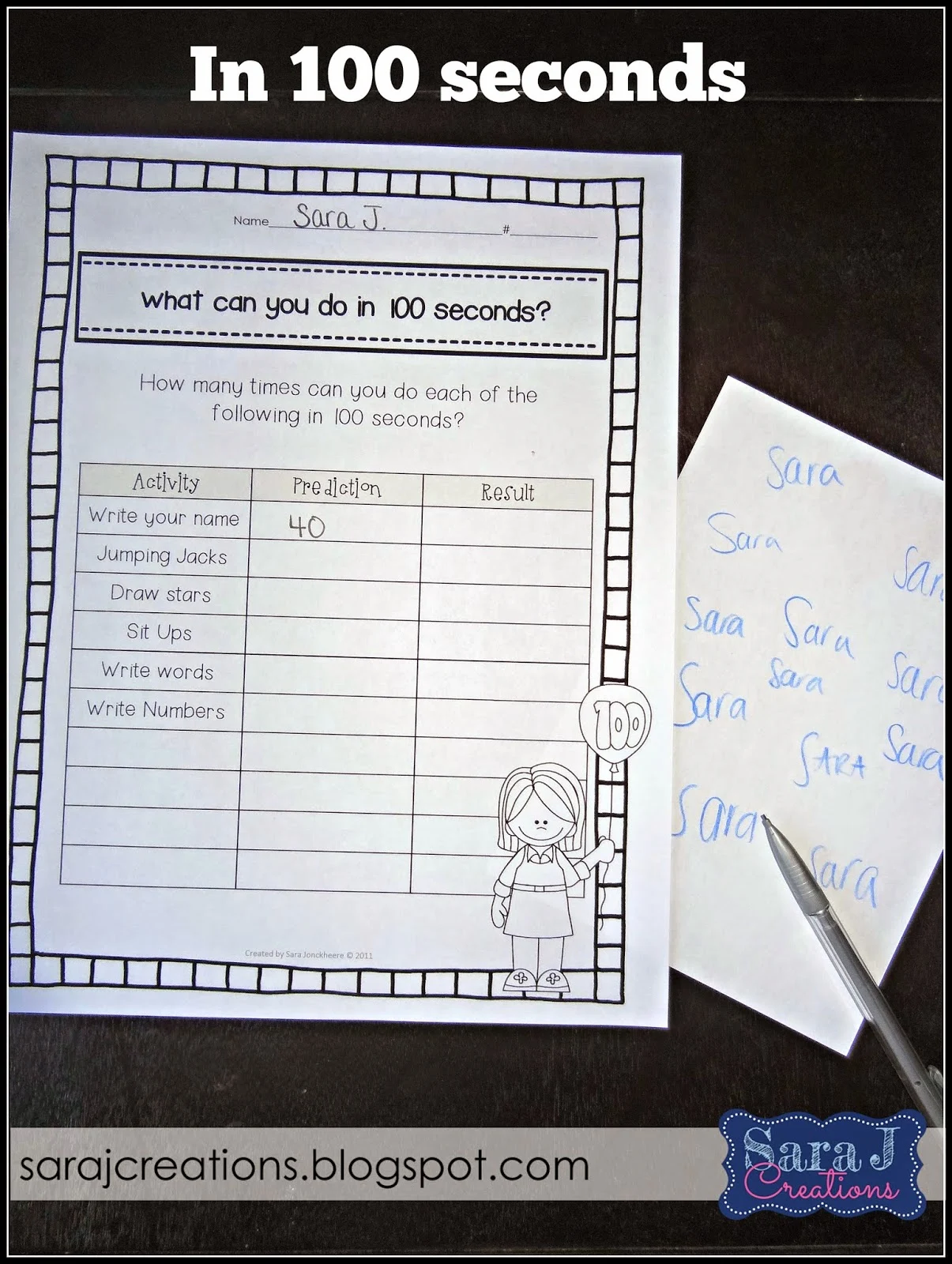 The 100th Day of School - Ideas and a FREEBIE | Sara J Creations