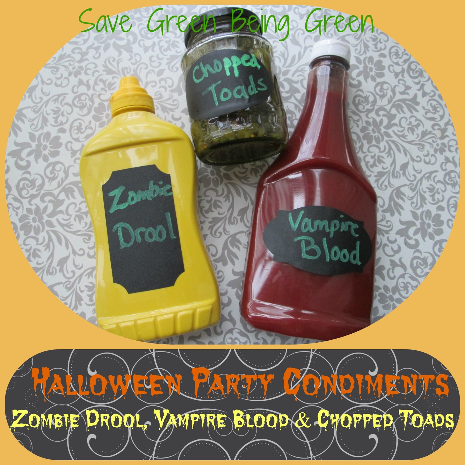 Save Green Being Green: Halloween Party Condiments
