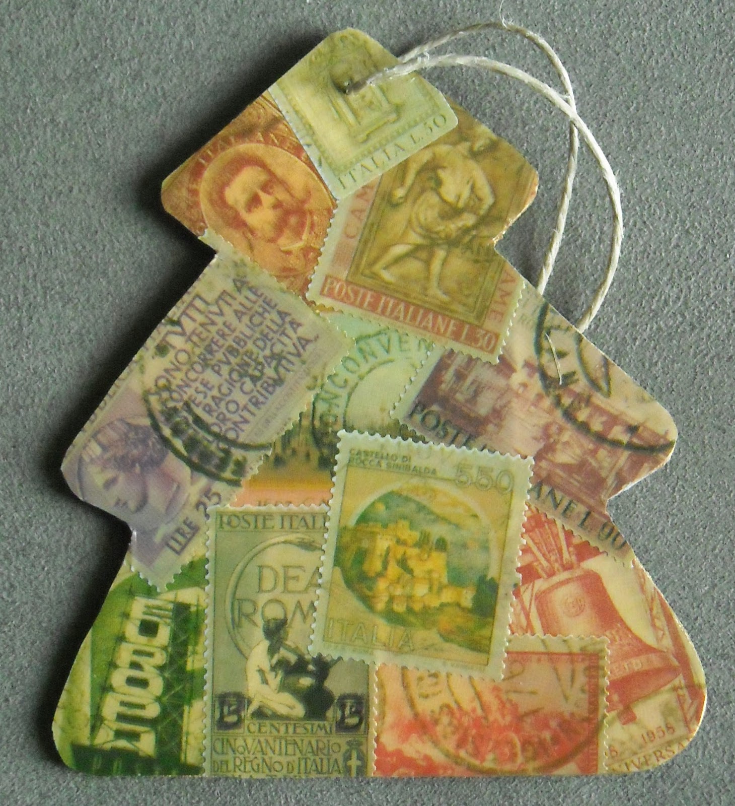 Crafter without a Cat: Postage Stamp Tree