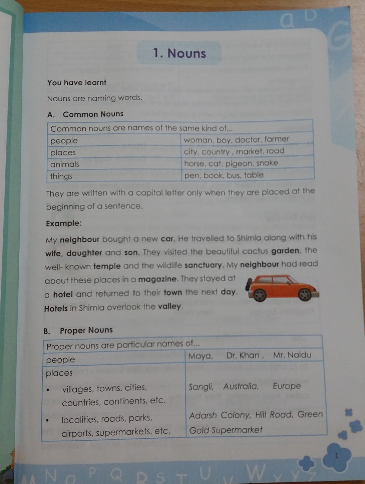 Grade 3, English, Grammar (Nouns) T.B